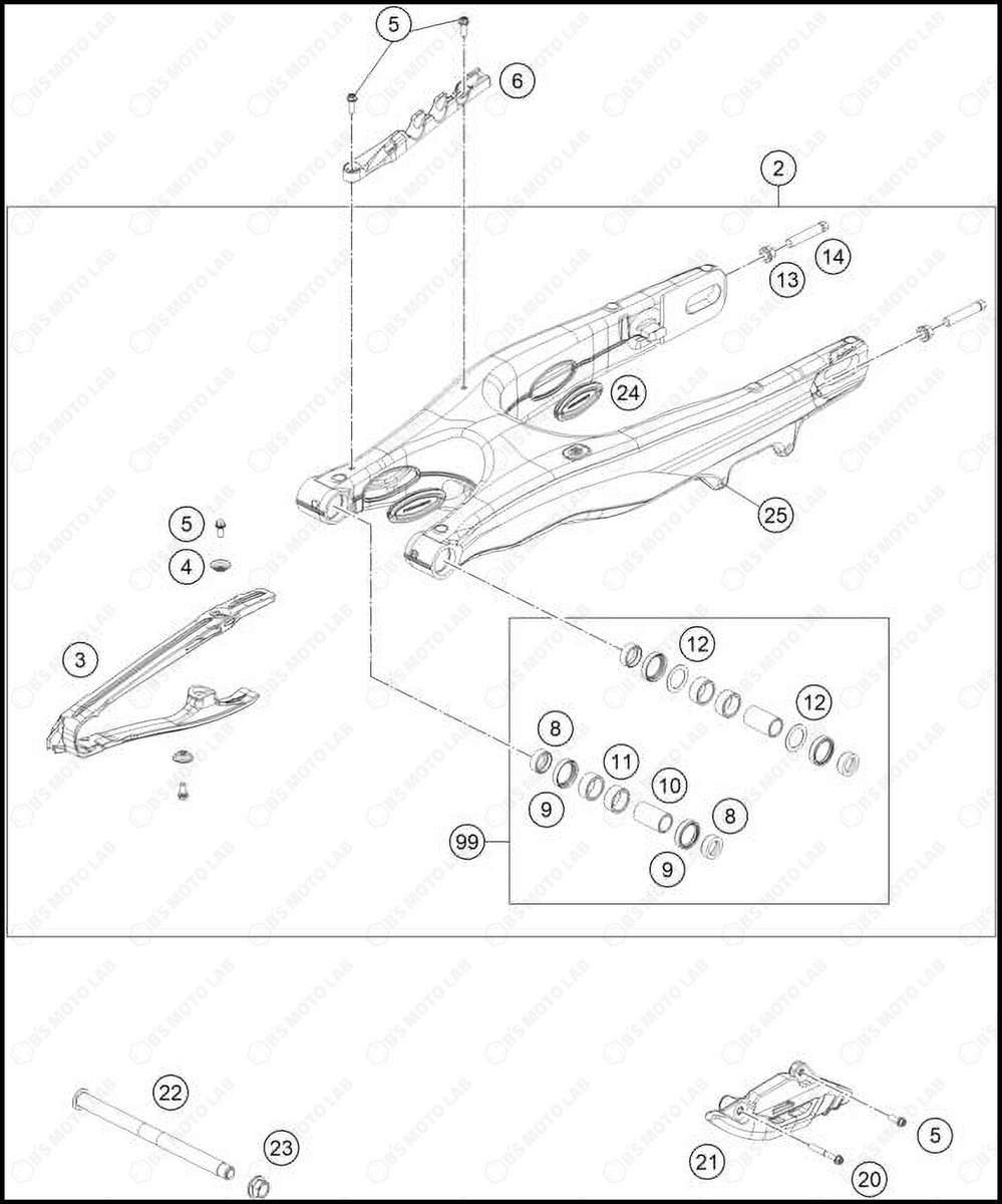 2025 GASGAS MC-150 Swingarm cpl | Genuine OEM Parts ...